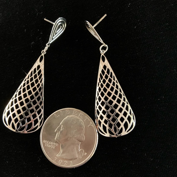 Jewelry | Silver Filigree Mesh Like Dangle Earrings | Poshmark